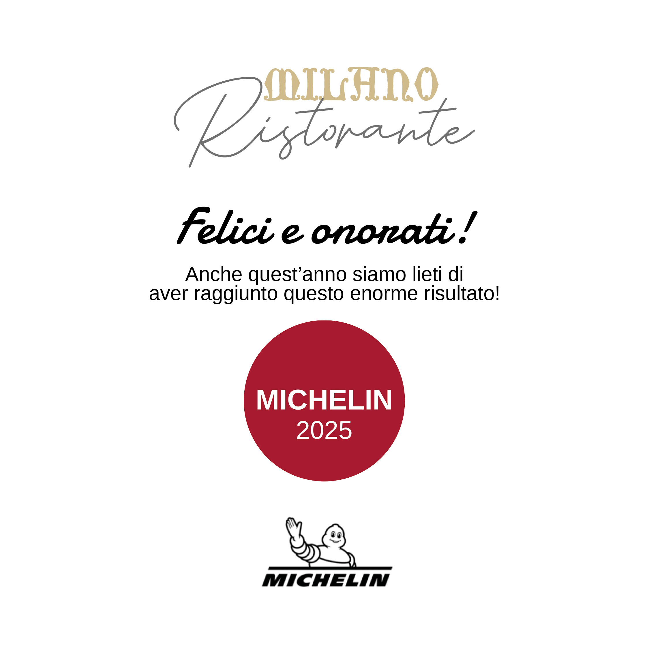 GUIDA MICHELIN 2025 - Ristorante Milano sul Lago